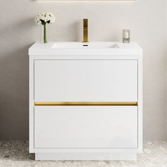 36" Bathroom Vanity with Invisible Handle | Hassle - Free Installation ...