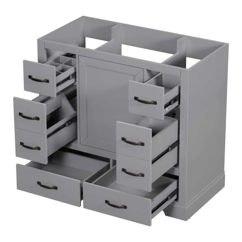 36" Bathroom Vanity with Sink Combo, Six Drawers, Multi-Functional ...