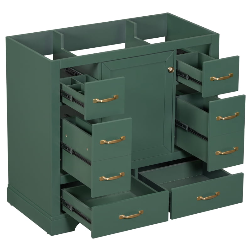 36" Bathroom Vanity with Sink Combo, Six Drawers, Multi-Functional ...