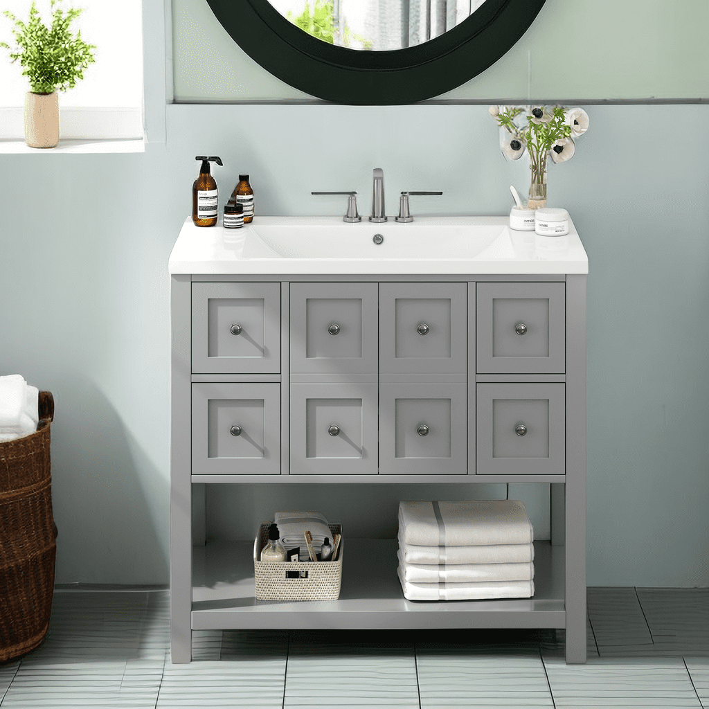 36'' Bathroom Vanity with Undermount Sink,Free Standing Vanity Set with ...