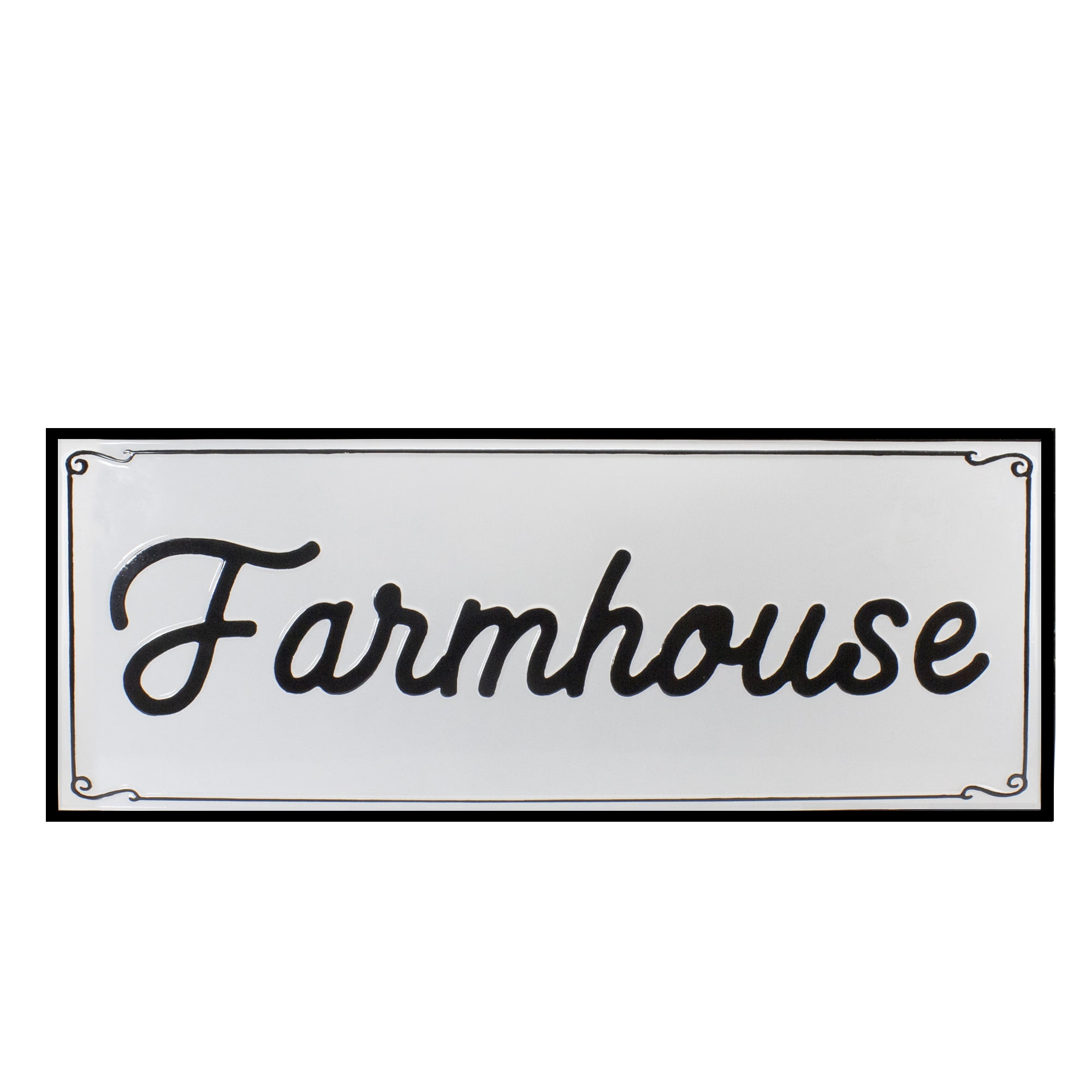 Northlight 36" Black and White "Farmhouse" Metal Sign Wall Decor ...