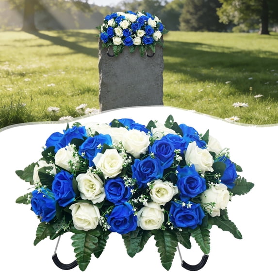 36 Blooms Artificial Rose Funeral Flower, Weather‑Resistant Realistic ...