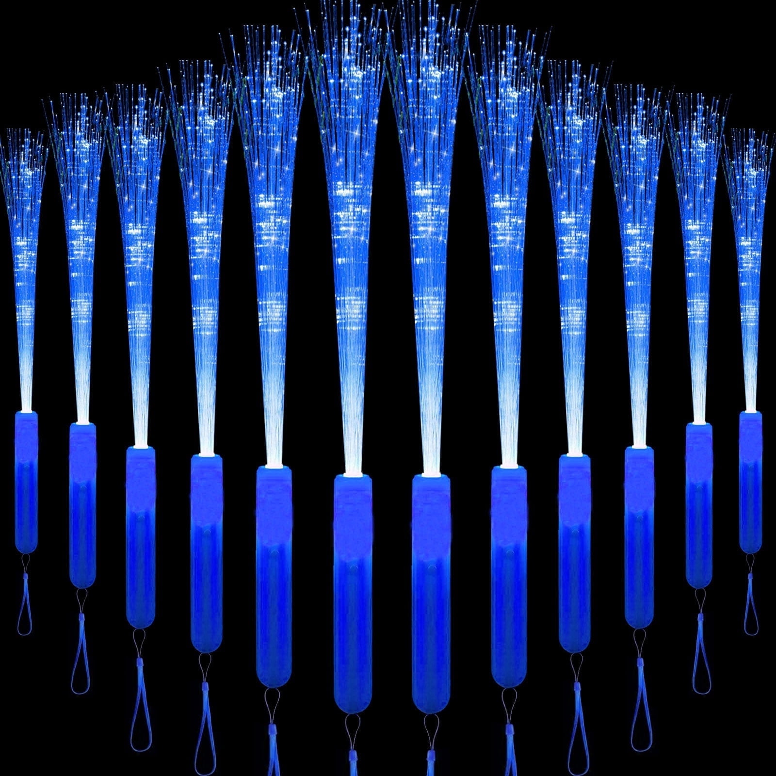 36 Blue luminous fiber optic sticks, LED luminous sticks, 3 flashing ...
