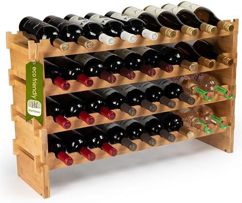 - 36 Bottle Large Wine Rack, Stackable & Modular Wine Storage Rack ...