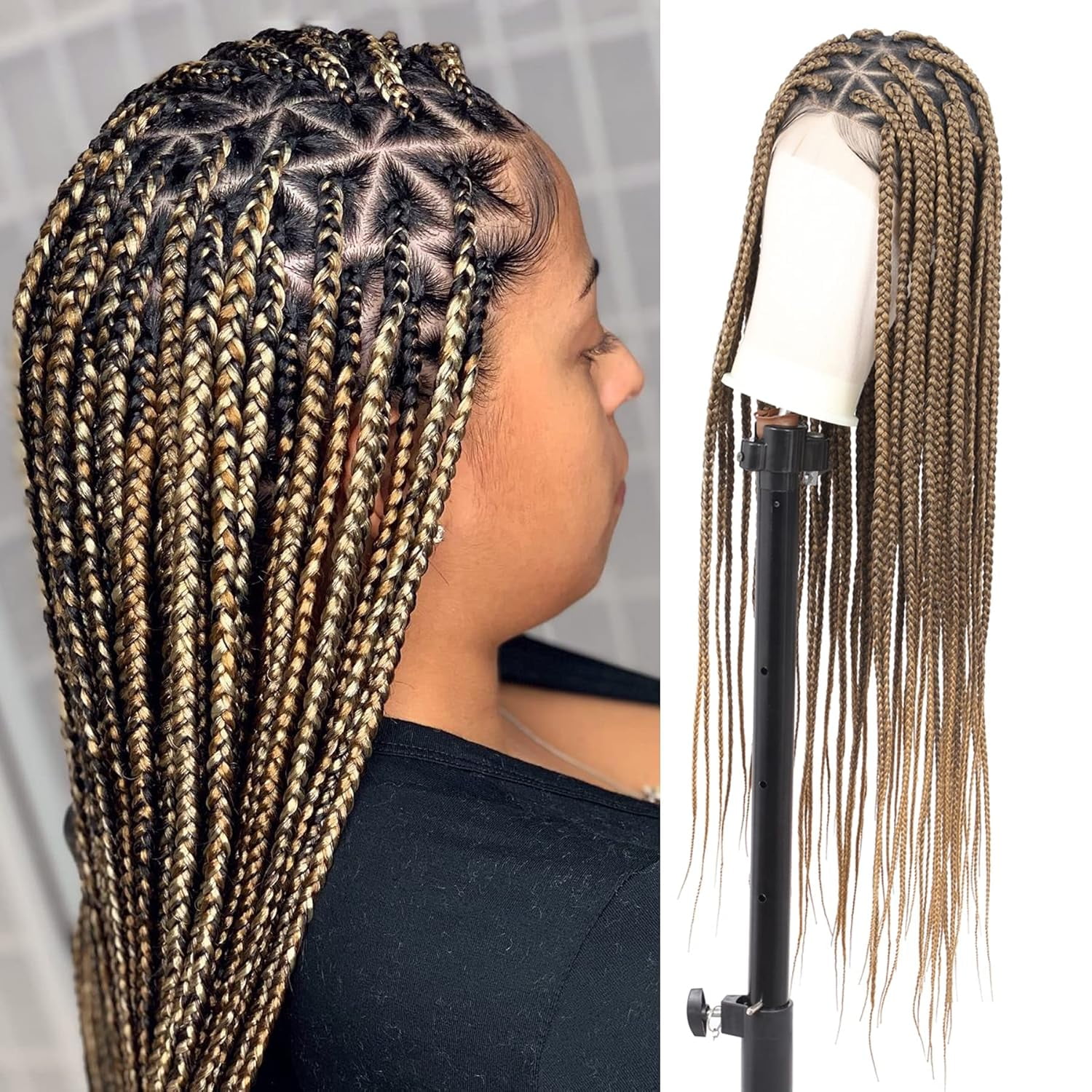 36 Braided Wigs For Black Women Triangle Knotless Braided Lace Front