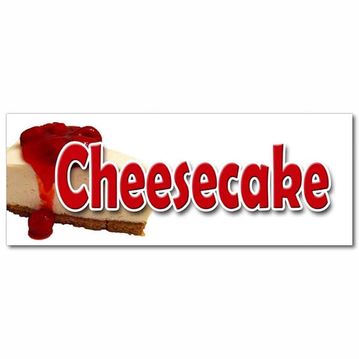 36" CHEESECAKE DECAL sticker bakery crust cream cheese strawberry cake ...