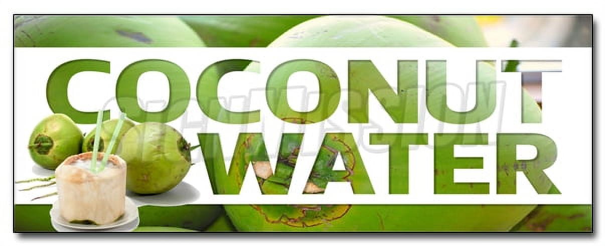 36" COCONUT WATER DECAL sticker fresh drinks cold ice soda water ...