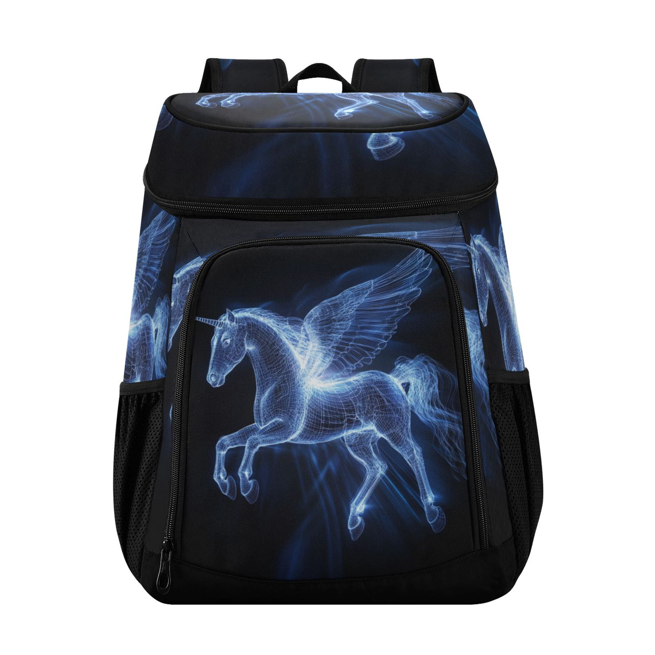 36 Can Capacity Insulated Backpack Cooler Lunch Bag for Picnics, Camping Blue Light Effect ...