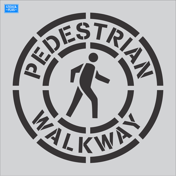36" Circular Pedestrian Walkway Crossing Symbol Parking Lot Pavement ...