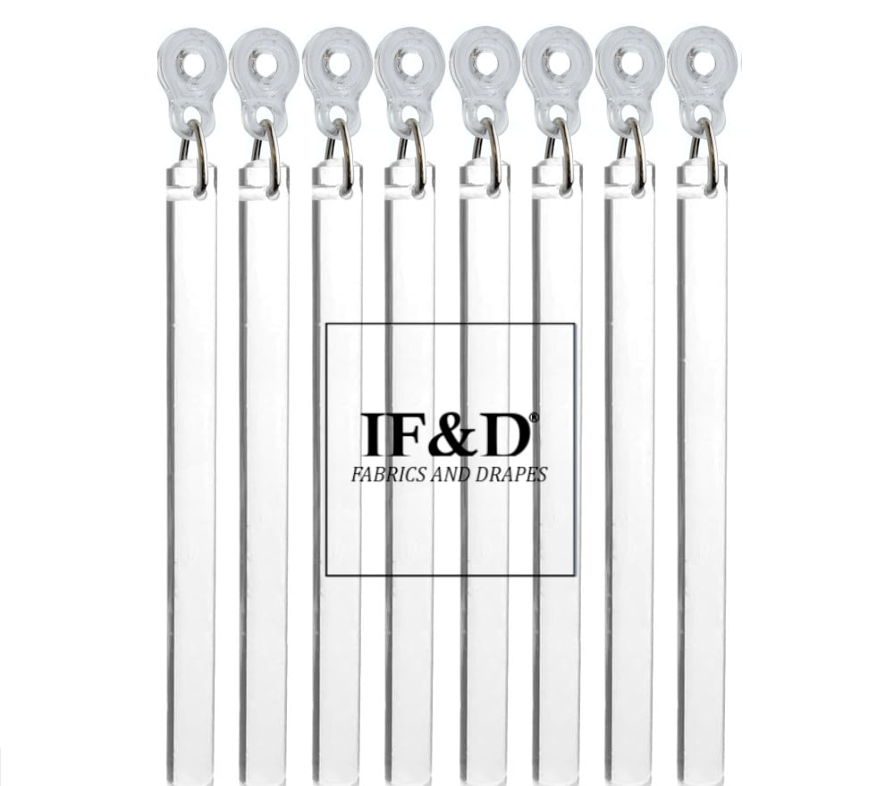 36" Clear 8 Pack Acrylic Lucite Drapery Curtain Pull Wands with Plastic ...