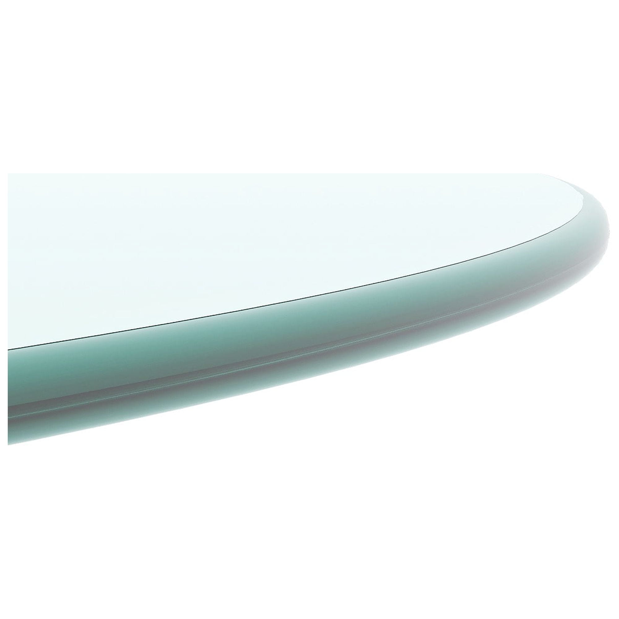 36 Clear Tempered Glass Table Top - 1/4’’ Thick Round Polished Edge ...