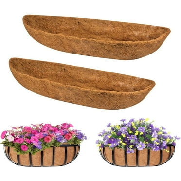 Y&M 4packs 24 Inch Window Deck with Coco Liner, Fence Metal Hanging ...