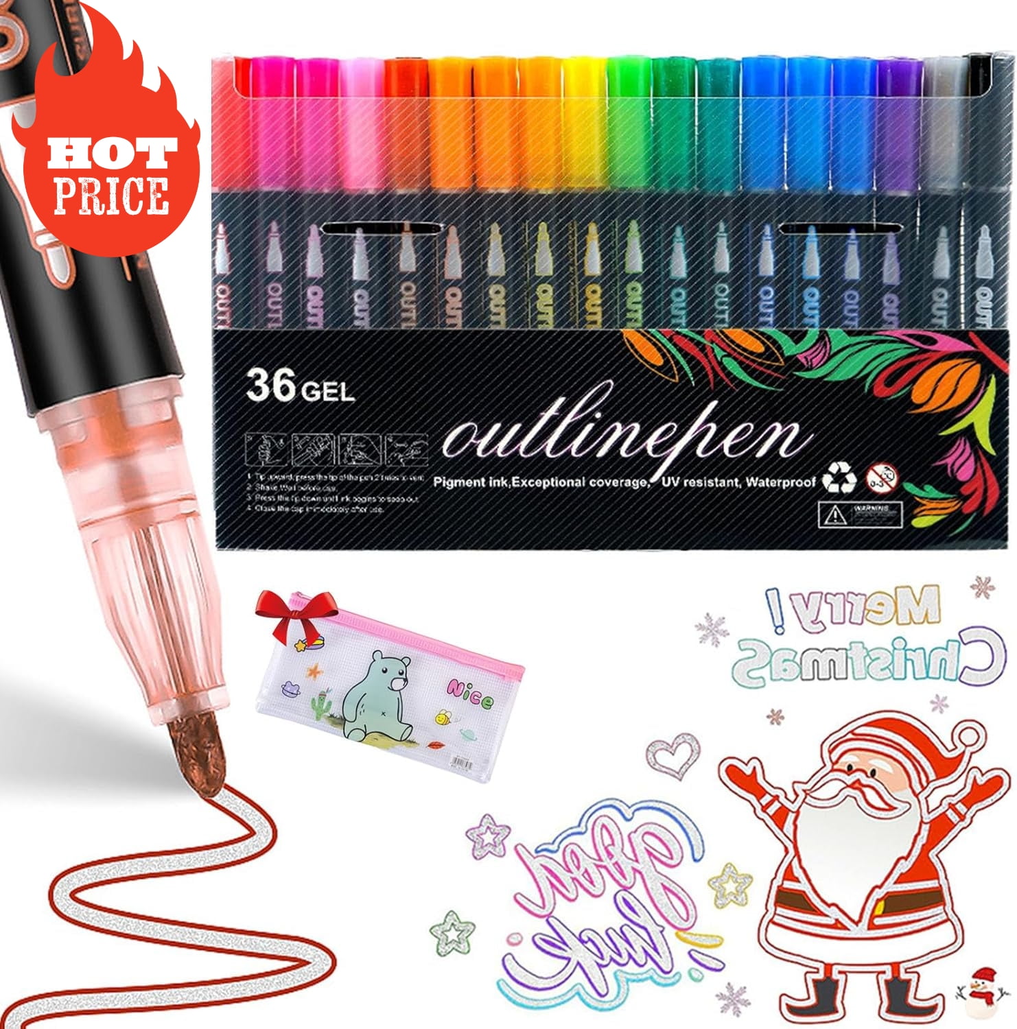 36-Color Coloring Lightstick Graffiti Pens, Coloring Lightstick ...