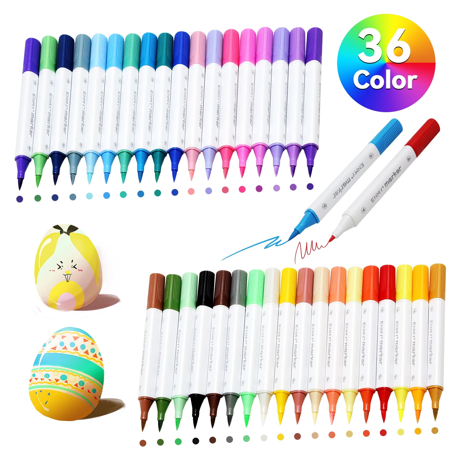 BUSATIA Enmy Art Marker, Fine Pen Point, Multicolor 36 Count - Walmart.com