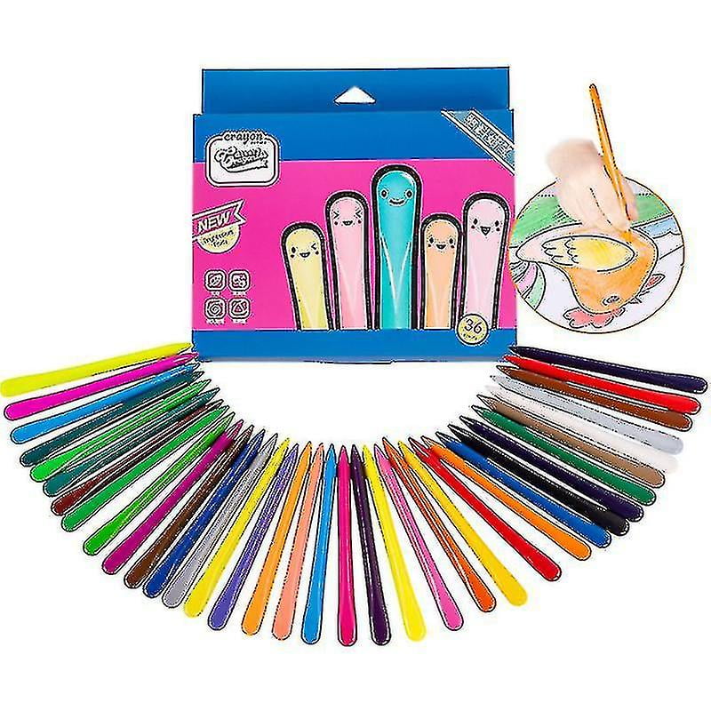 36 Colors Triangle Crayons Washable And Non Toxic Children Painting Wax ...