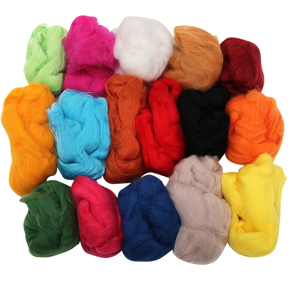 36 Colors Wool Roving Fibre Wool Yarn Roving For Needle Felting Hand ...