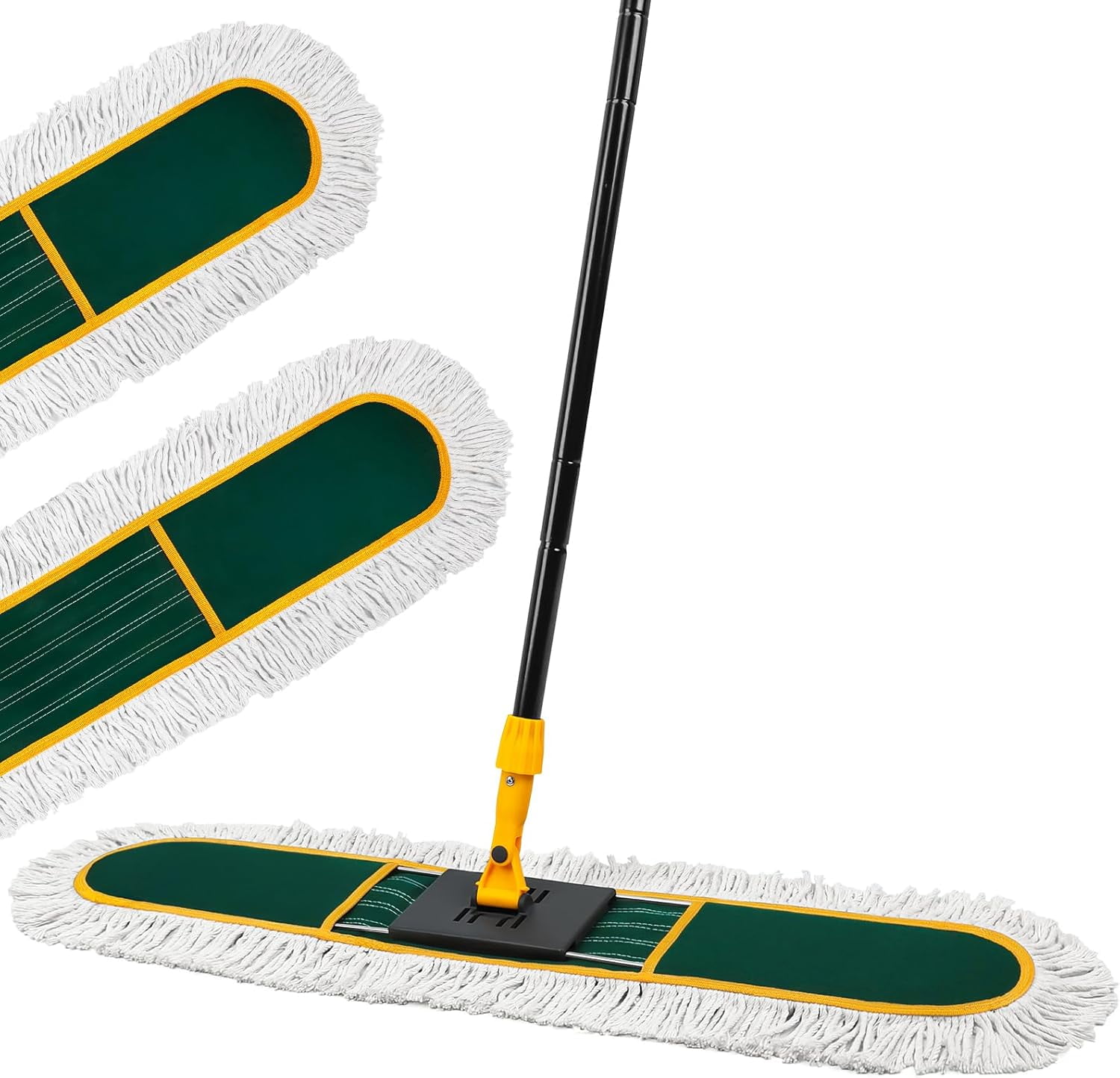 36” Commercial Duster Mops, Extra Large Floor Duster with 2 Replacement Pads, 60” Long Handle ...
