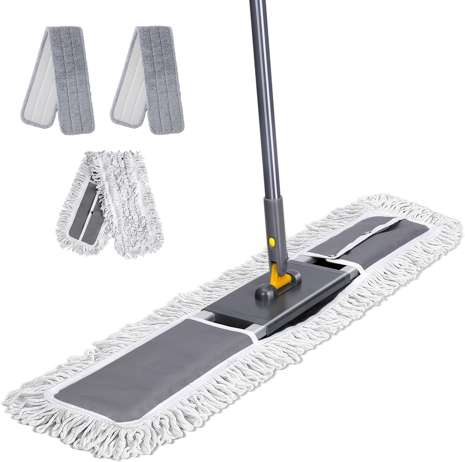36" Commercial Mop, Heavy Duty Industrial Floor Mop with 3 Microfiber ...