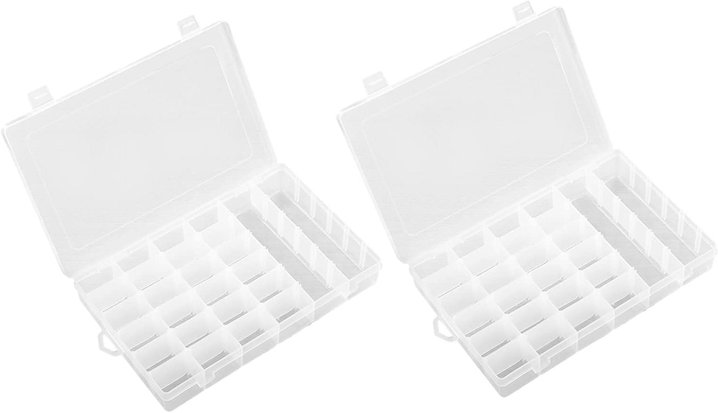 36-Compartment Crafts Box, 2PCS 36 Grids Jewelry Storage Box Clear ABS ...