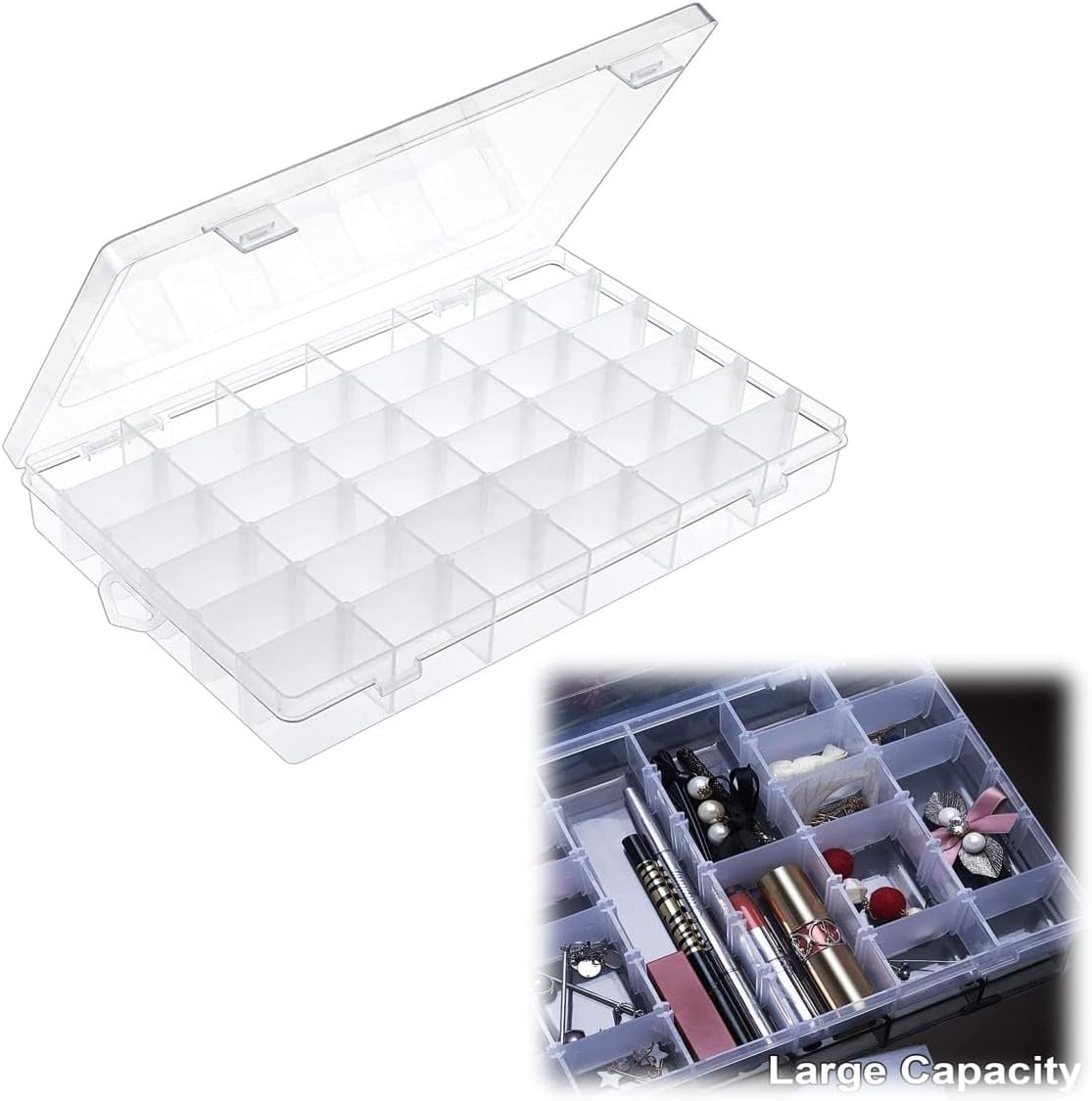 36 Compartment Crafts Box Organizer Box Craft Storage With Adjustable ...