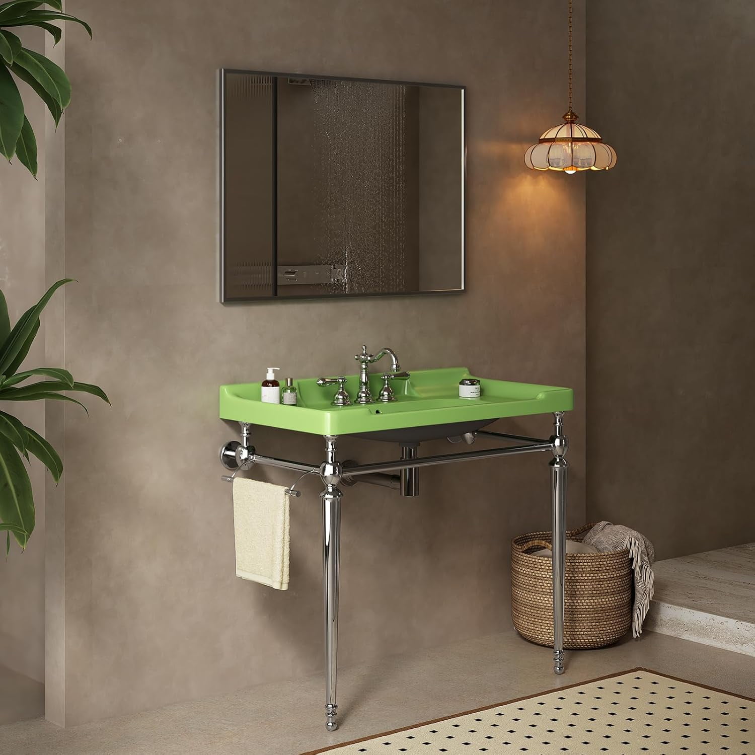 36"Console Bathroom Sink, Freestanding Console Sink With Stainless ...