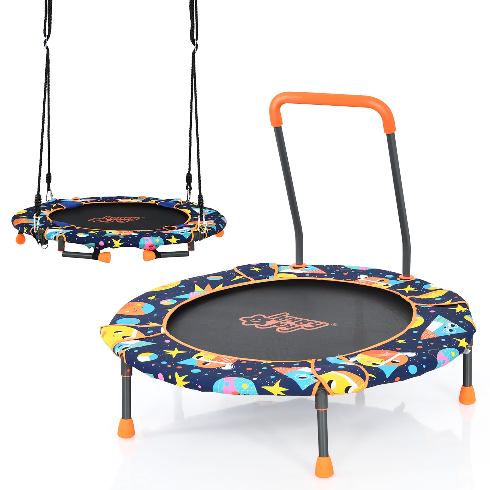 36''Convertible Swing And Trampoline Set, Small Fitness Rebounder For ...