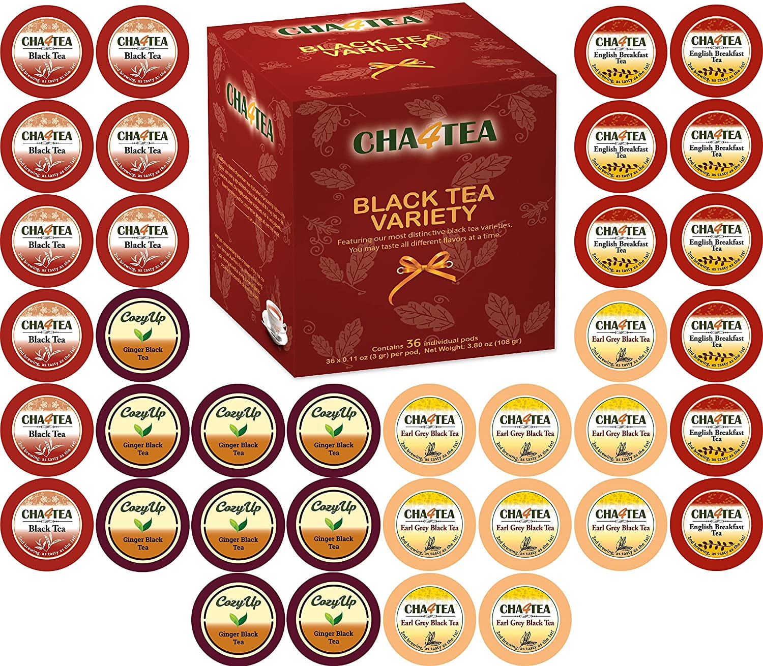 36-Count Assorted Black Tea Sampler for Keurig K-Cup Brewers Black Tea ...
