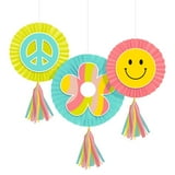 36 Count Bulk Pack Flower Power Paper Fans w/ Tassels - Walmart.com