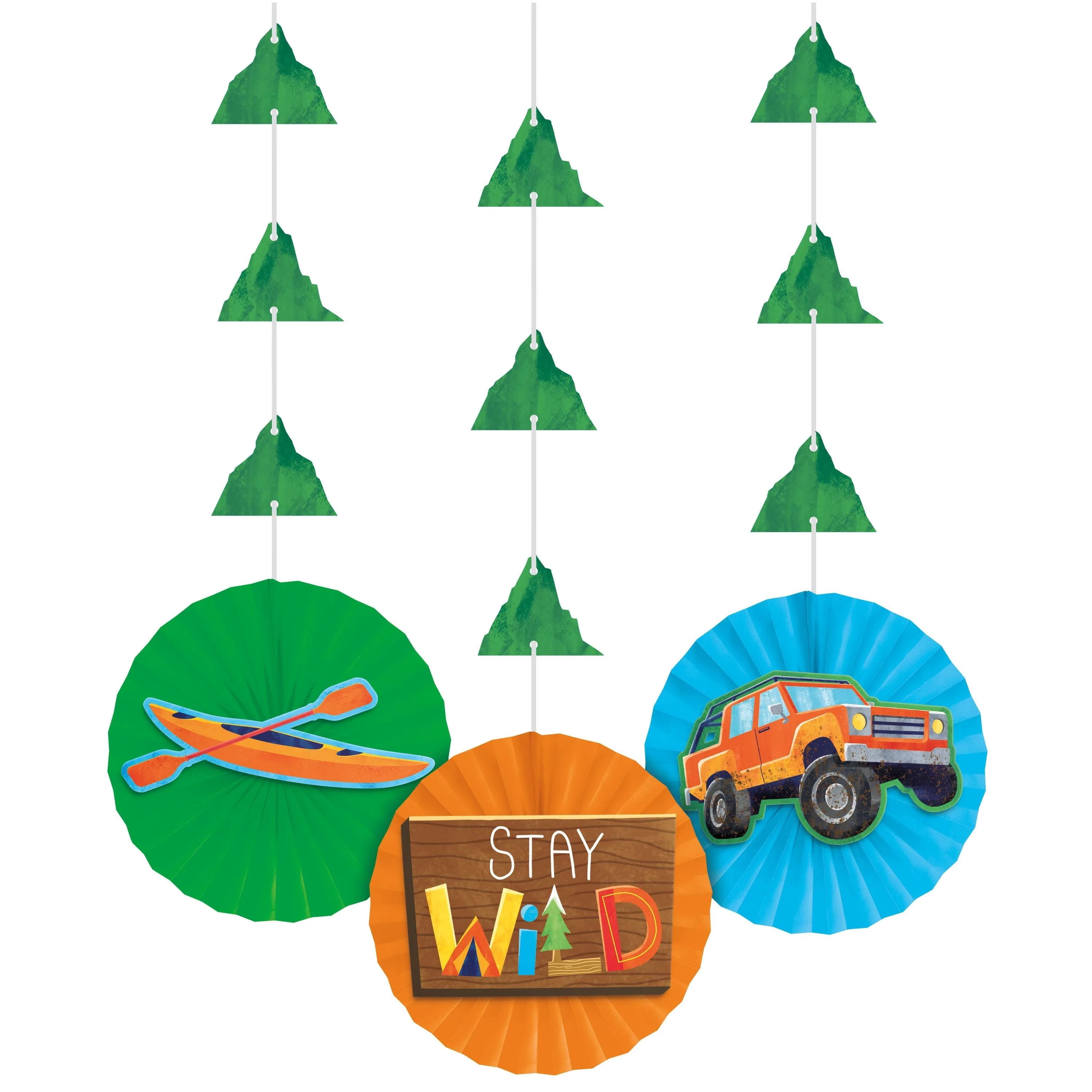 36 Count Bulk Pack Outdoor Adventure Hanging Decor w/ Cutouts and Paper ...