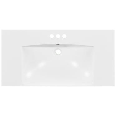 MEDUNJESS 21'' Stone Resin Bathroom Vessel Sink Rectangular Modern Above Counter Bathroom Sink ...
