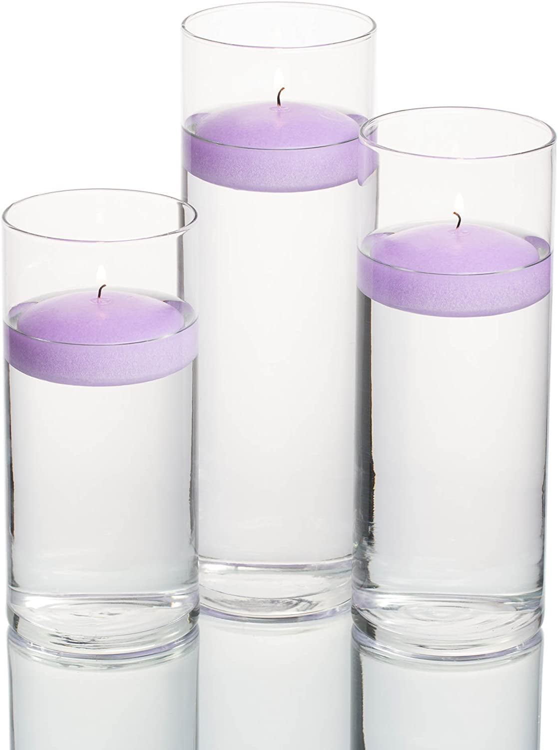 36 Cylinder Vases and 3" Lavender Floating Candles Set of 36 - Walmart.com