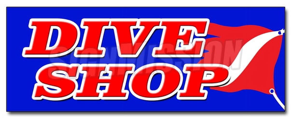 36" DIVE SHOP DECAL sticker diving gear scuba rental sale deep sea ...