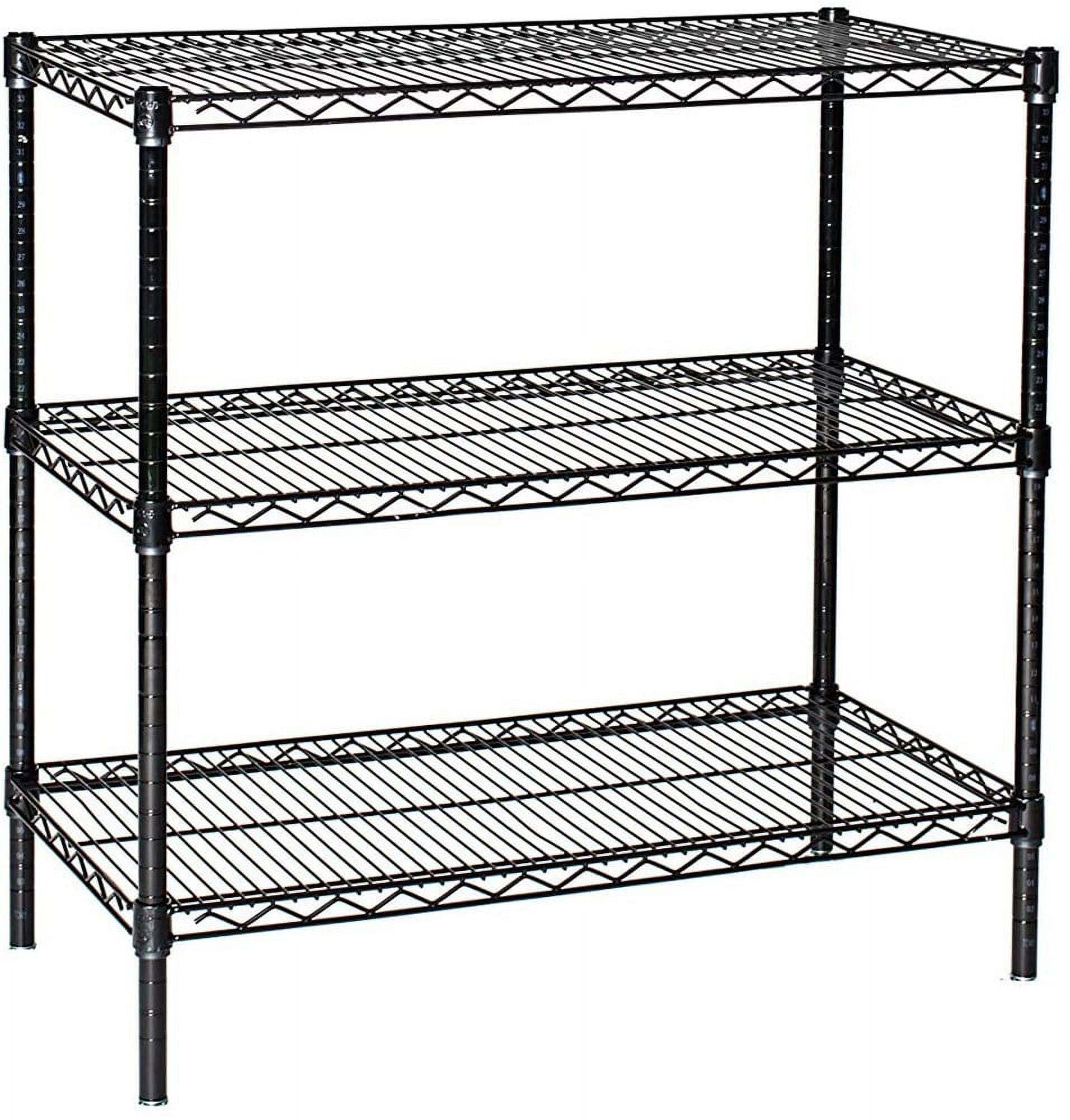 36" Deep x 36" Wide x 63" High 3 Tier Black Starter Shelving Unit ...