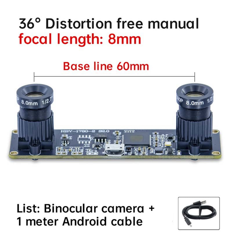 36 Degree Camera Module OV9732 1MP 8mm Dual Camera Module Manual Focus ...