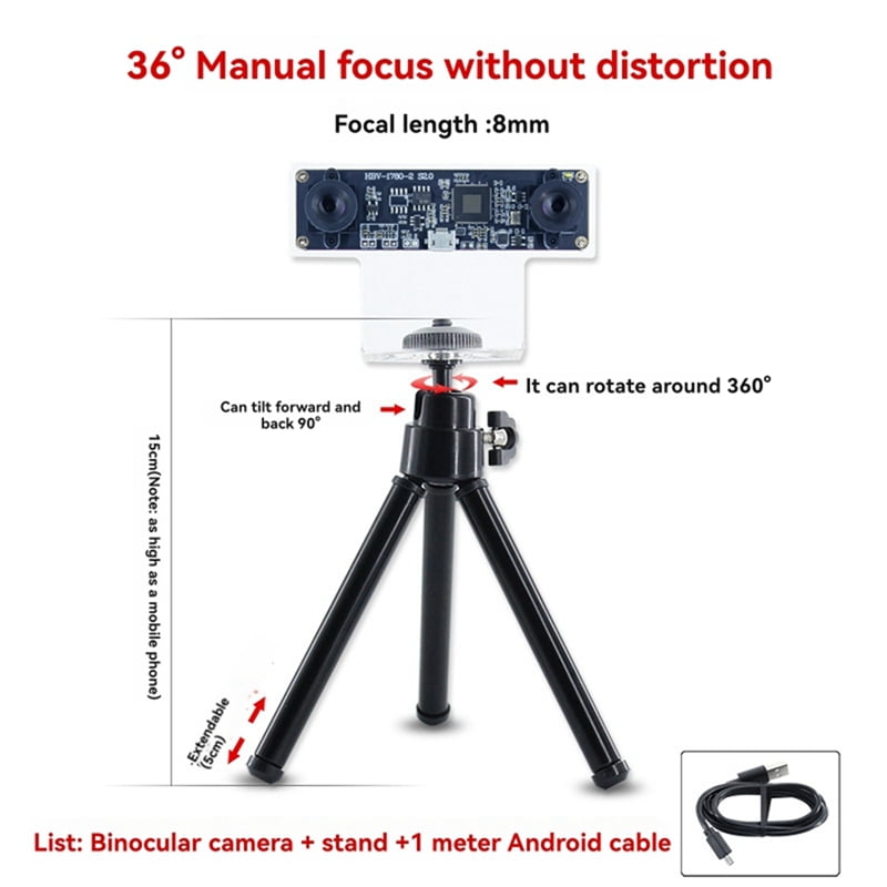 36 Degree Camera Module OV9732 1MP 8mm Dual Camera Module Manual Focus ...
