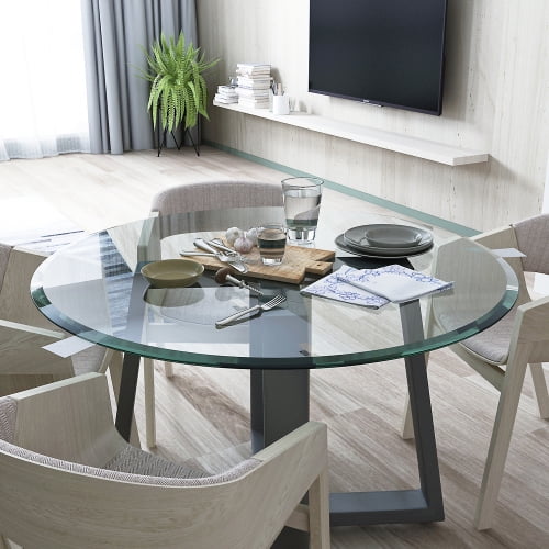 36" Diameter Plexiglass Sheet, 2/5" Clear Round Tempered Glass Table ...