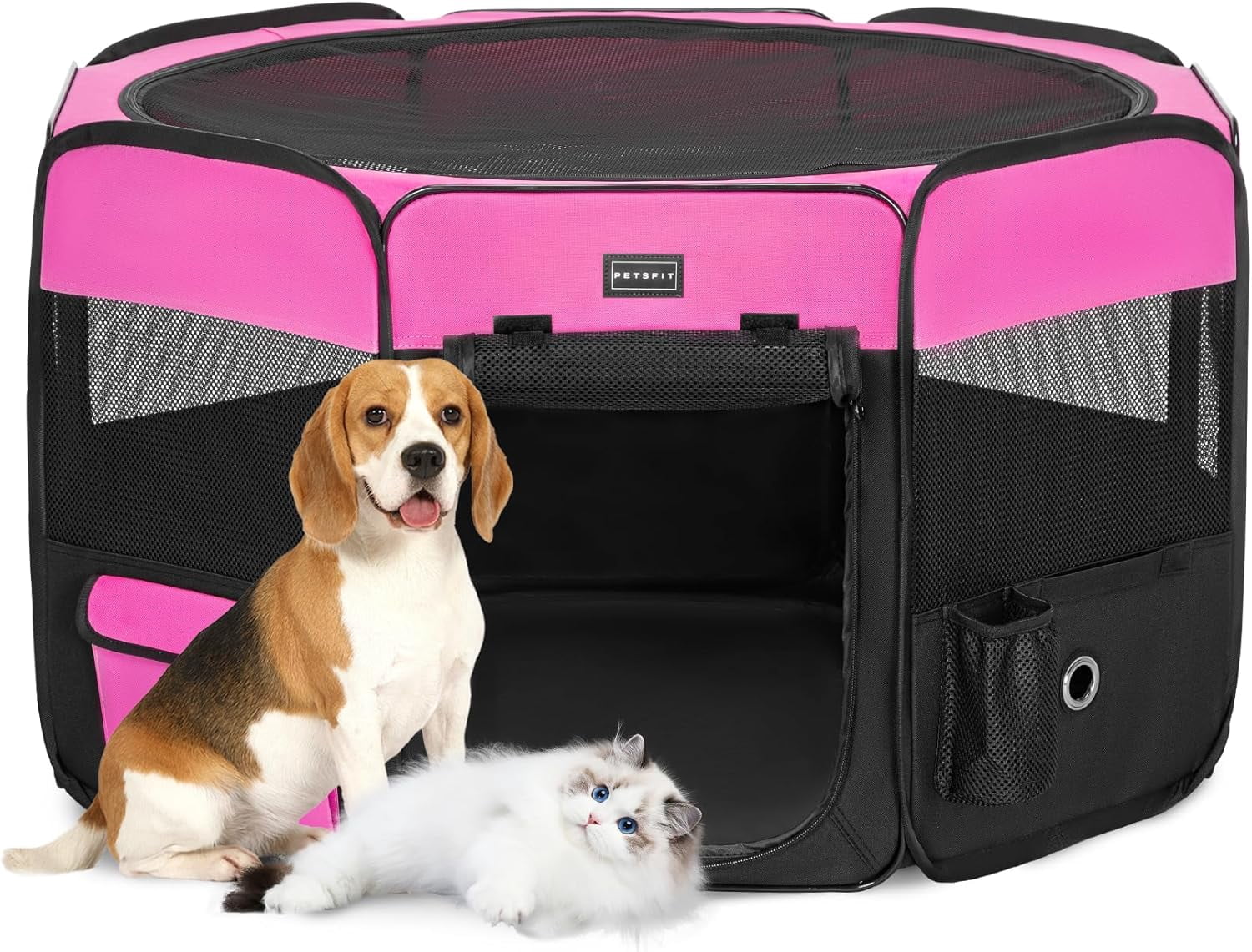 36" Diameter Portable Dog Playpen, Pop Up Design with Zipper Removable ...