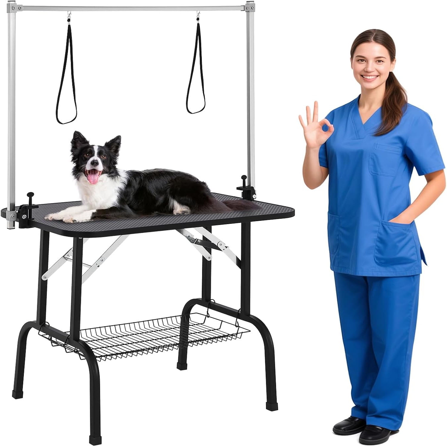36" Dog Grooming Table, Foldable Pet Grooming Table for Dogs at Home ...