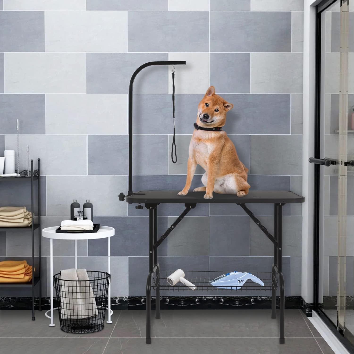 36 in Dog Grooming Table with Height Adjustable Grooming Arm, Noose ...