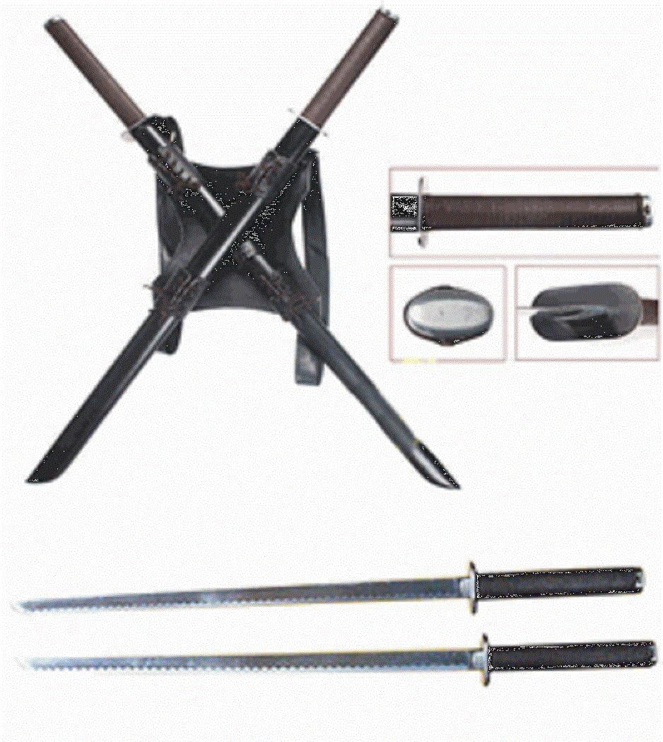 36" Double Katanas Samurai Swords w/Twin Back Scabbard - Walmart.com