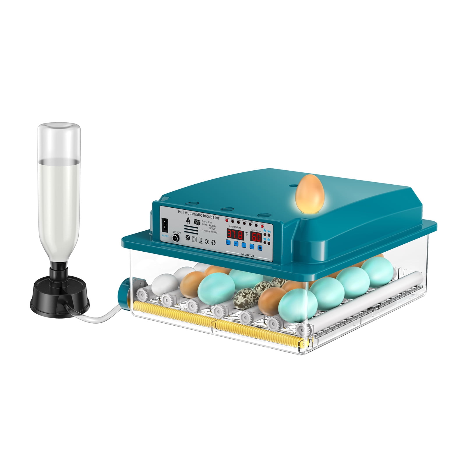 36 Egg Incubator with Humidity Display, Automatic Temperature Control and Egg Turner, Auto Water ...