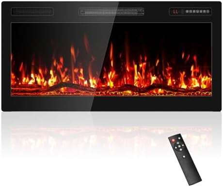 36" Electric Fireplace Recessed in-Wall and Wall Mounted Realistic HD ...