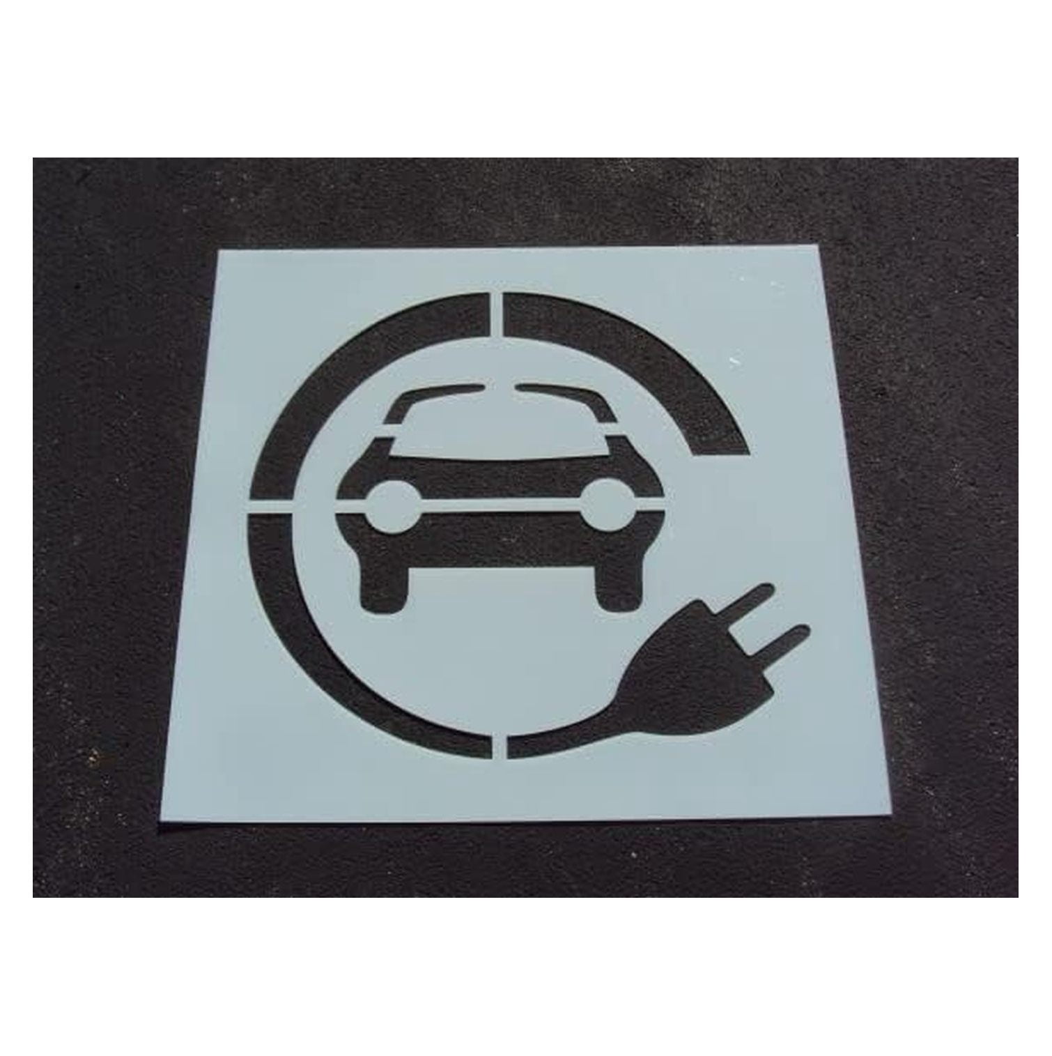 36" Electric Vehicle Car Parking Lot Stencil Front (1/16" Thick) LDPE ...