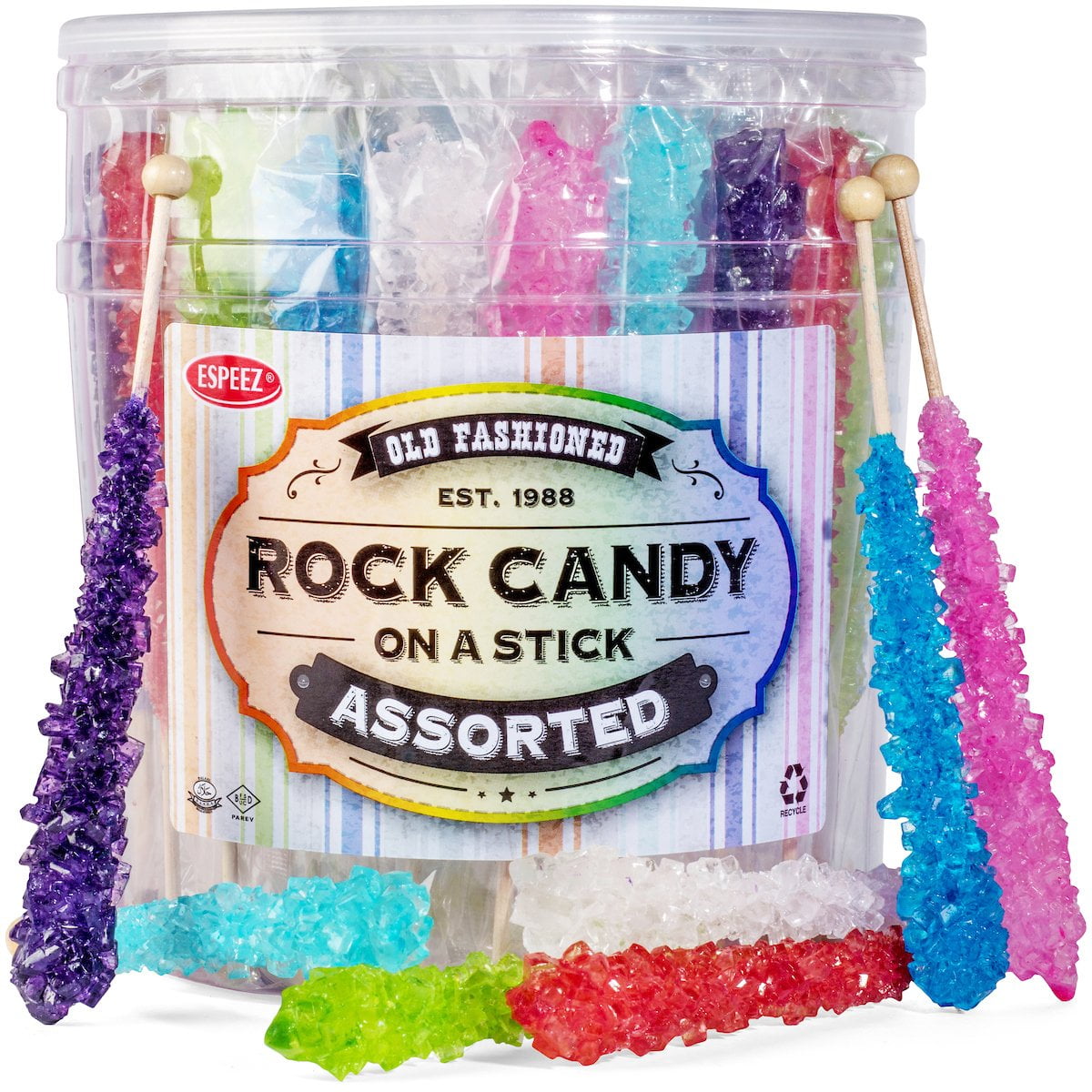 36 Extra Large Assorted Rock Candy Sticks: - Candy Party Favors - for ...