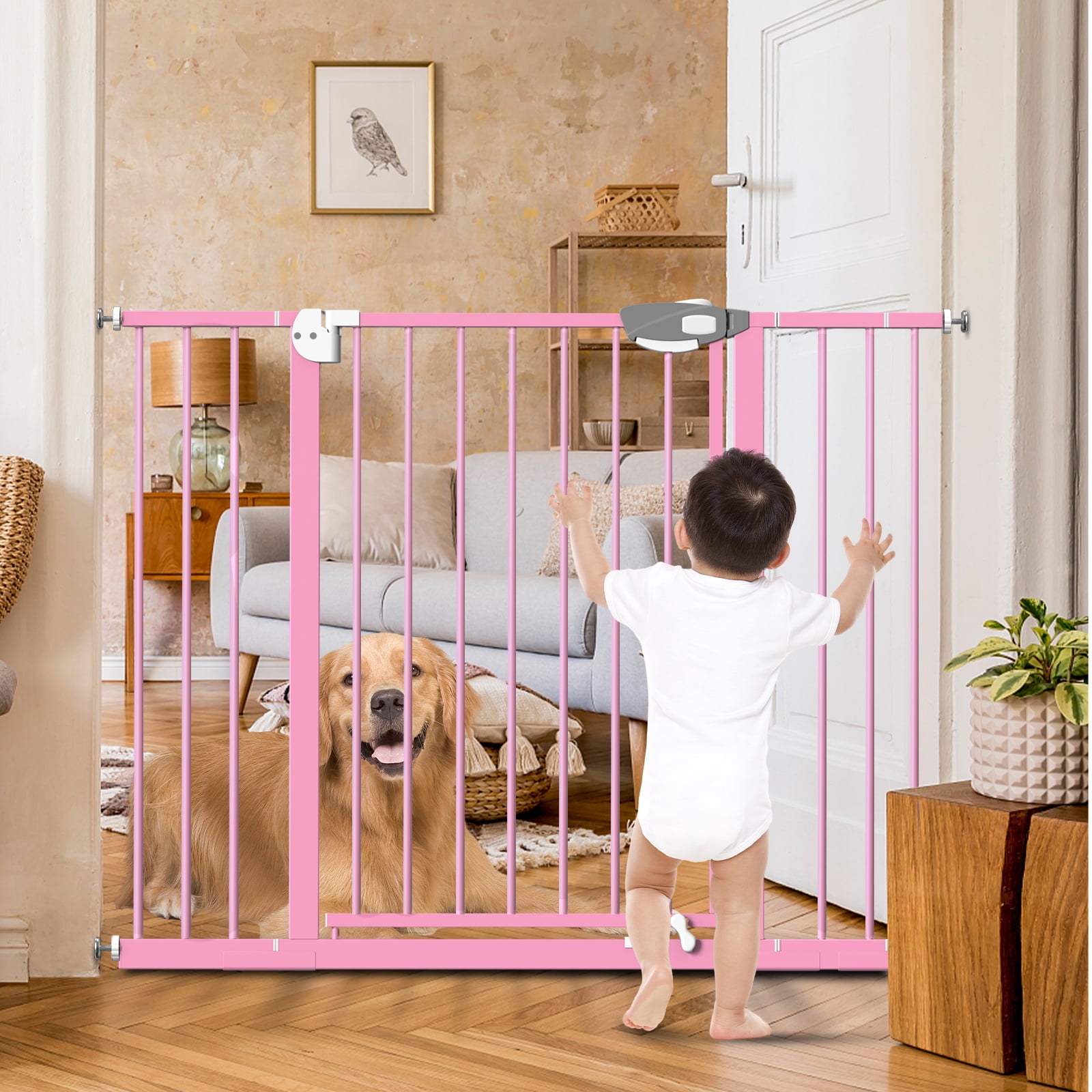 36" Extra Tall Baby Gate for Stairs Doorways, 29.5"-49" Extra Wide ...