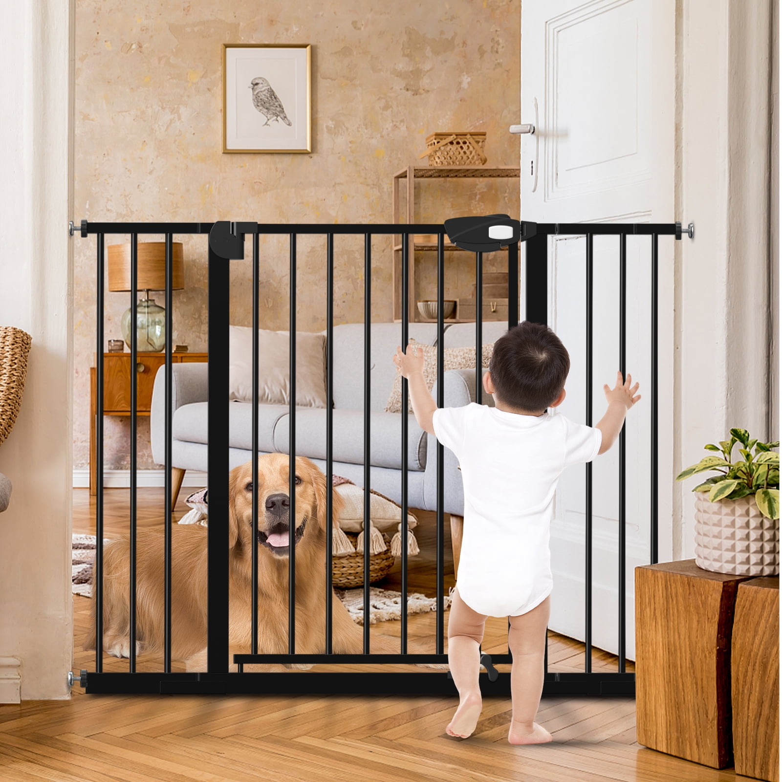 36" Extra Tall Baby Gate for Stairs Doorways, Fits Openings 29.5" to 48 ...
