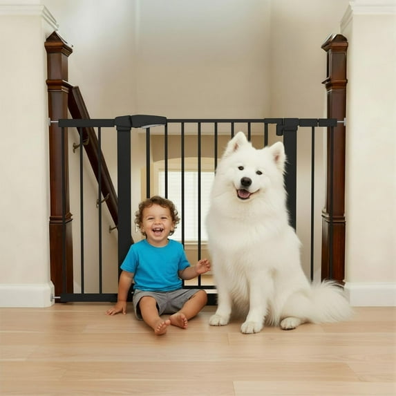 36" Extra Tall Gate, Close Gate for Stairs Doorways, 29.7-46" Wide Walk ...