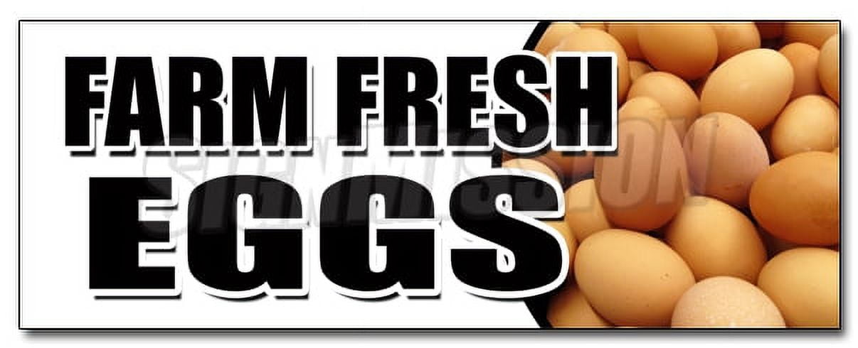 36" FARM FRESH EGGS DECAL sticker organic range free milk dairy cheese ...