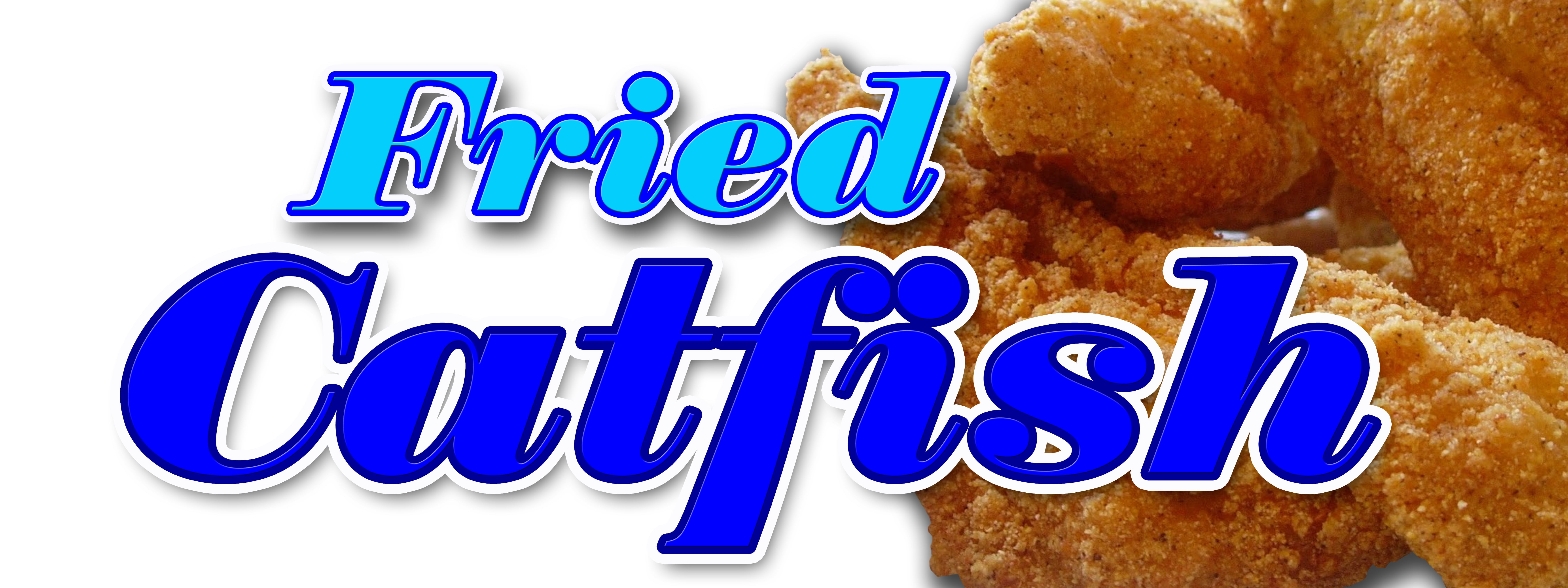 36" FRIED CATFISH DECAL sticker fresh lunch dinner platter sandwich ...