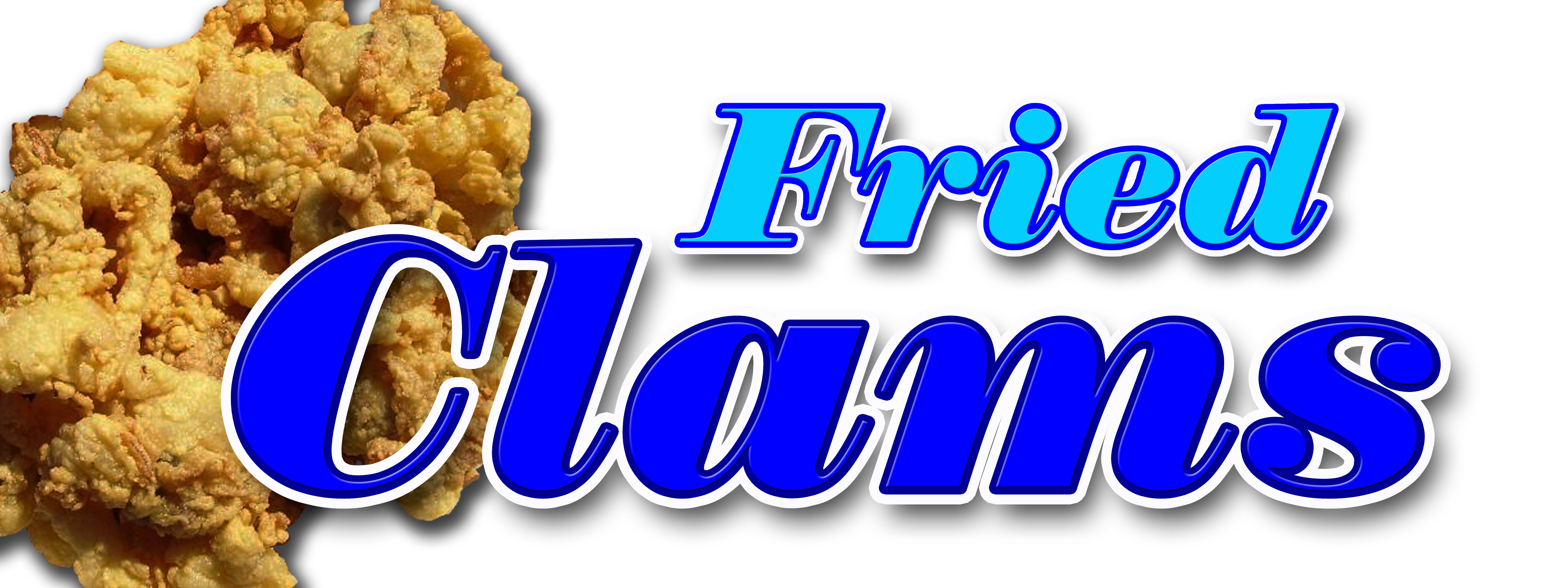 36" FRIED CLAMS DECAL sticker fry clam seafood shell fish bake sea food ...